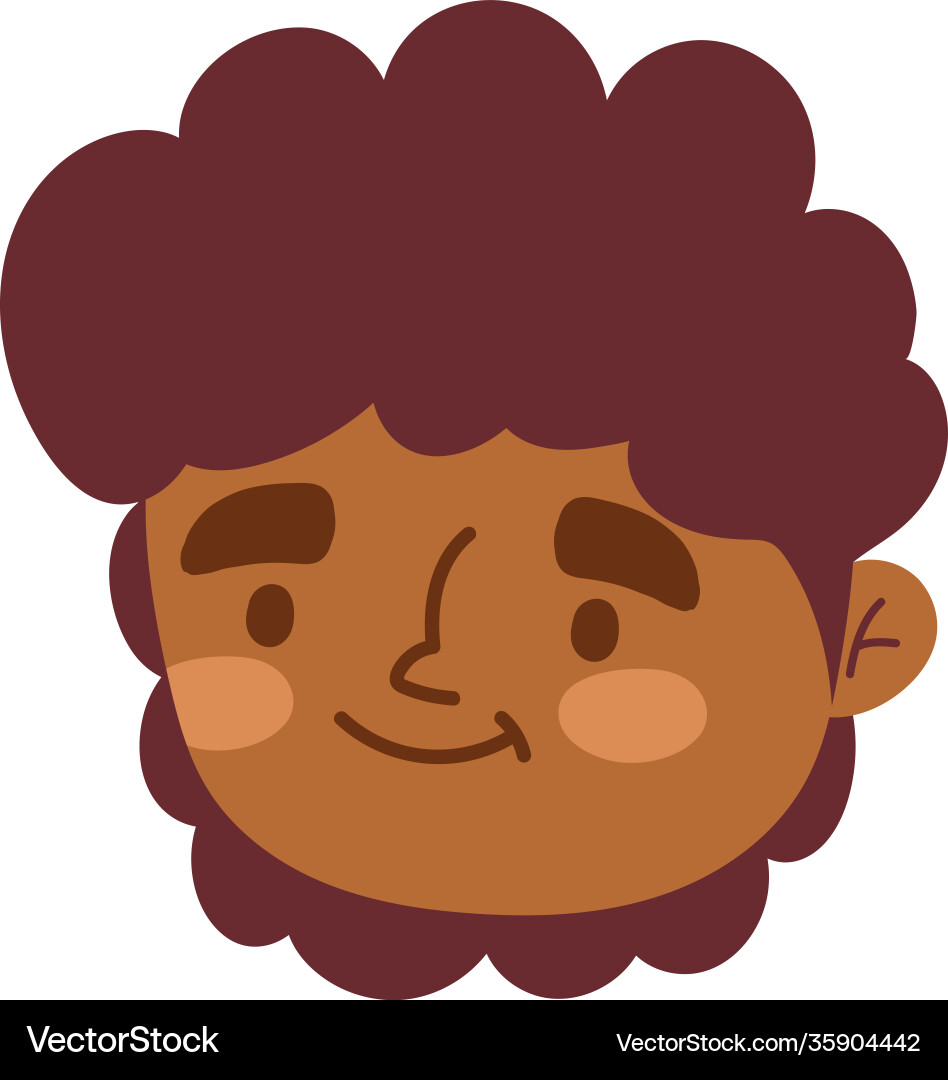 Cartoon man head character smiling icon Royalty Free Vector