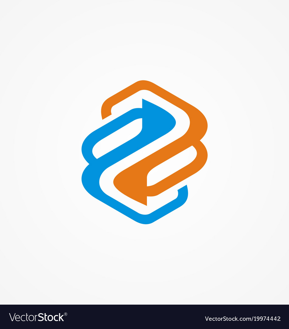 Circle shape technology colored logo Royalty Free Vector