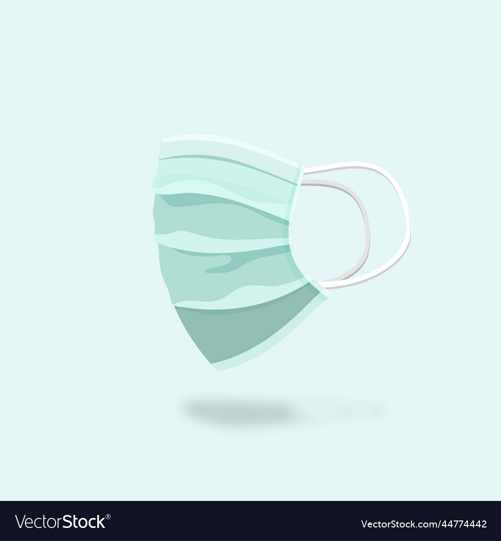 Disposable green surgical mask covid-19 awareness Vector Image