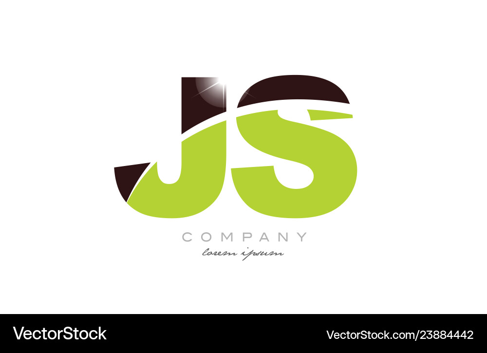 Letter js j s alphabet combination in green Vector Image