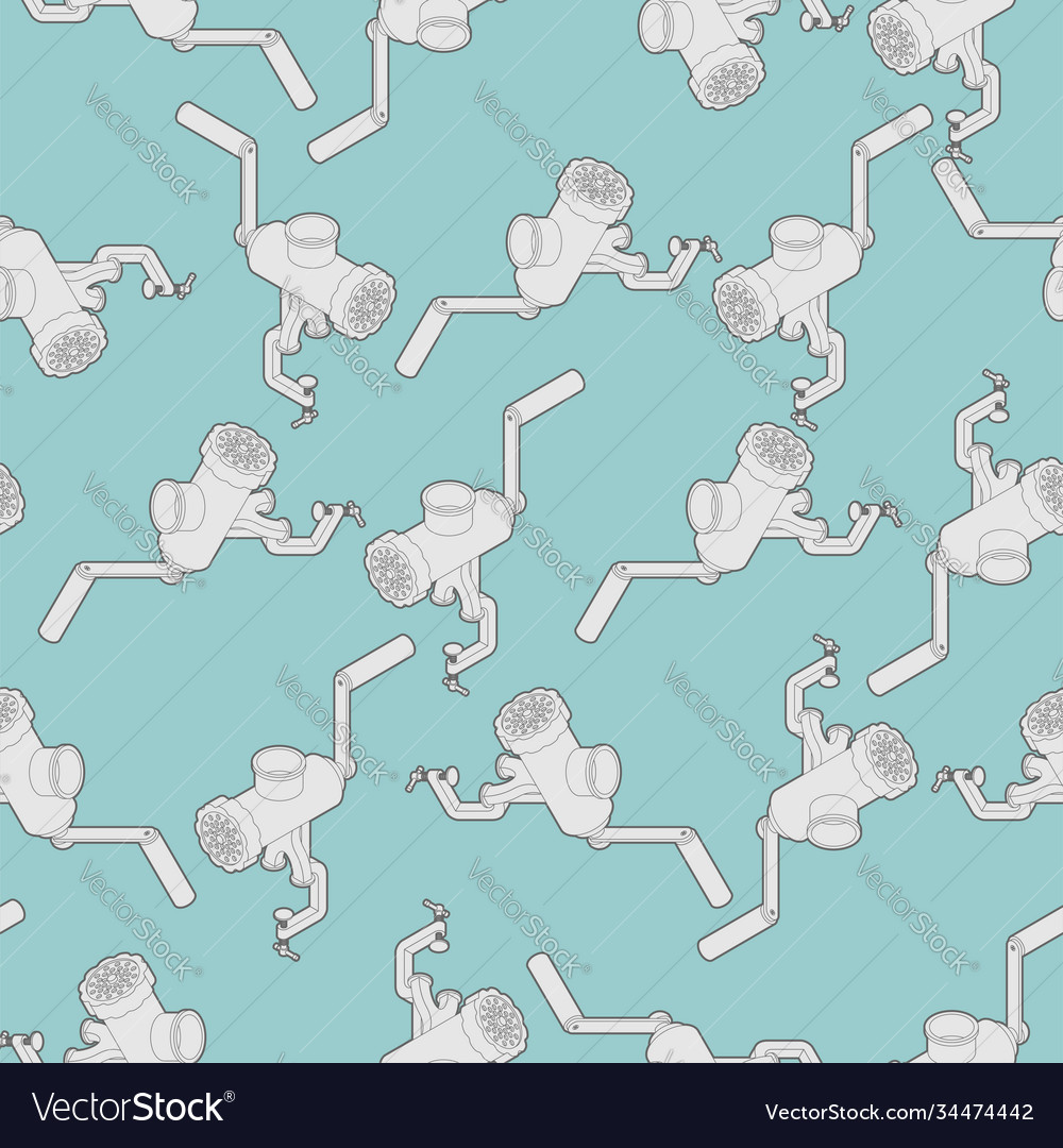 Meat grinder pattern seamless mincing machine Vector Image