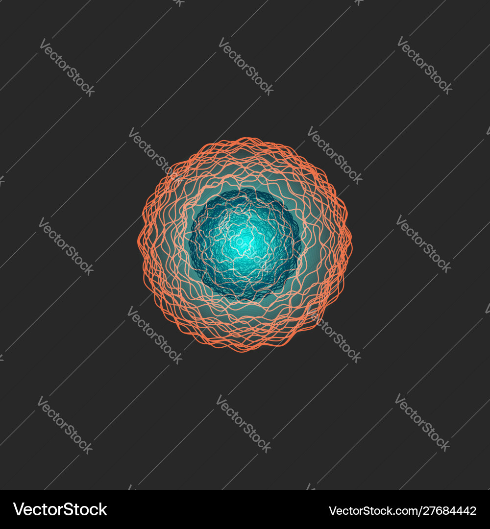 Realistic cell body isolated 3d on black Vector Image