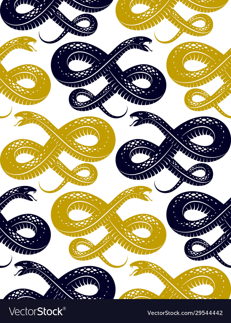 Repeat snakes seamless pattern tiling endless Vector Image