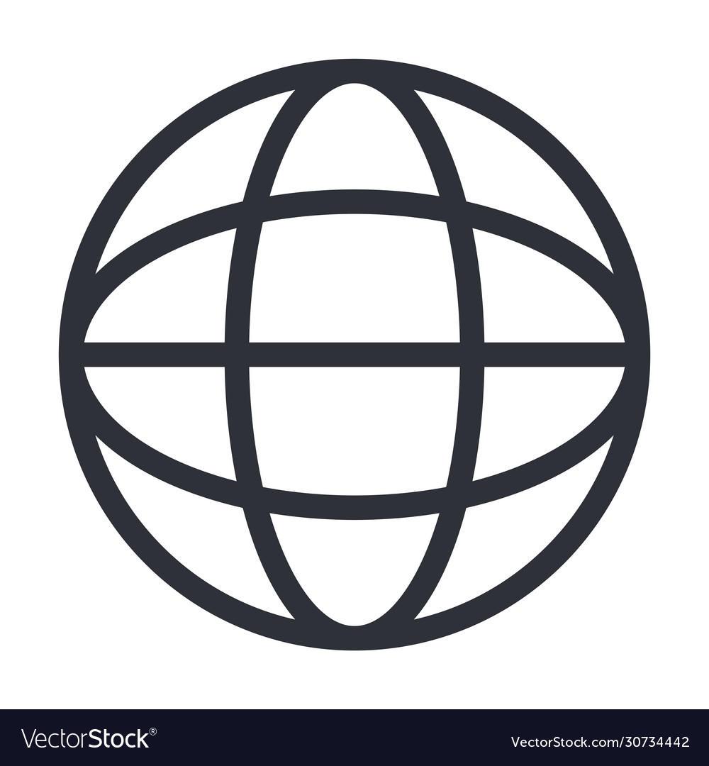 Sphere browser planet isolated icon Royalty Free Vector