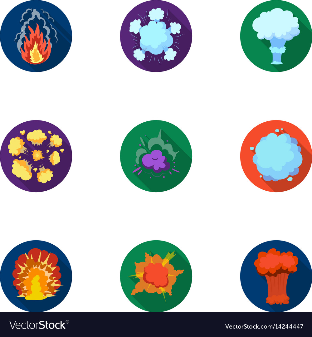 A set of icons about the explosion various Vector Image