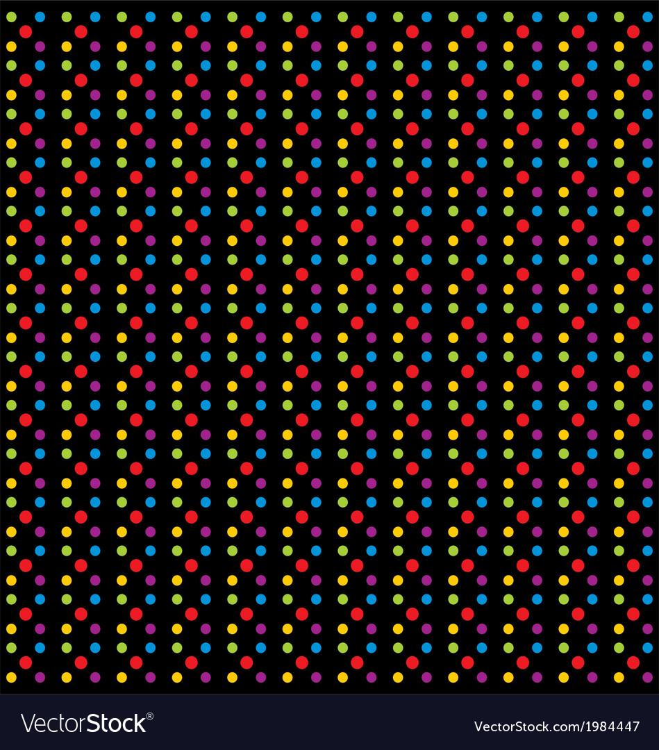 Black background with colorful dots Royalty Free Vector