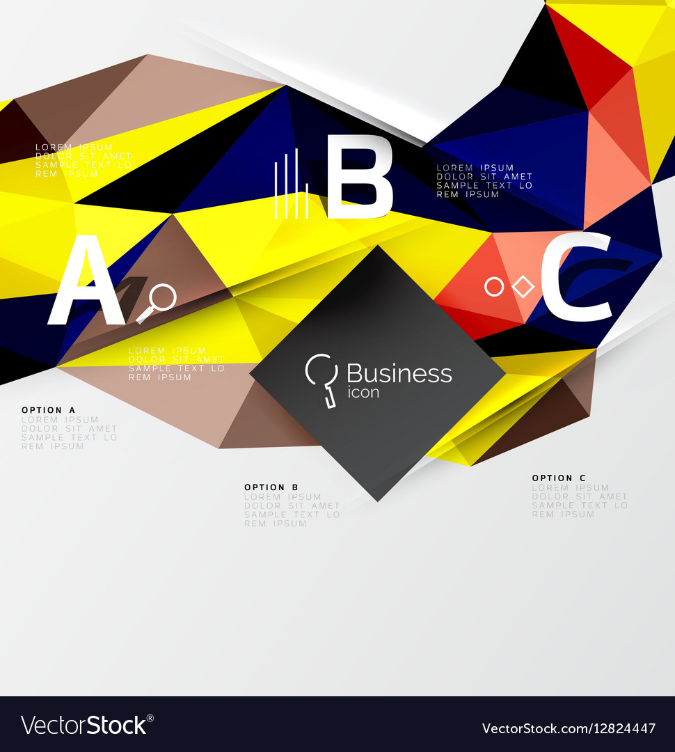 Colorful Triangle Mosaic 3d Geometric Object Vector Image