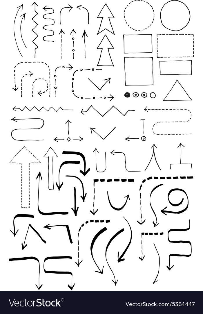 Doodle flowchart set Royalty Free Vector Image