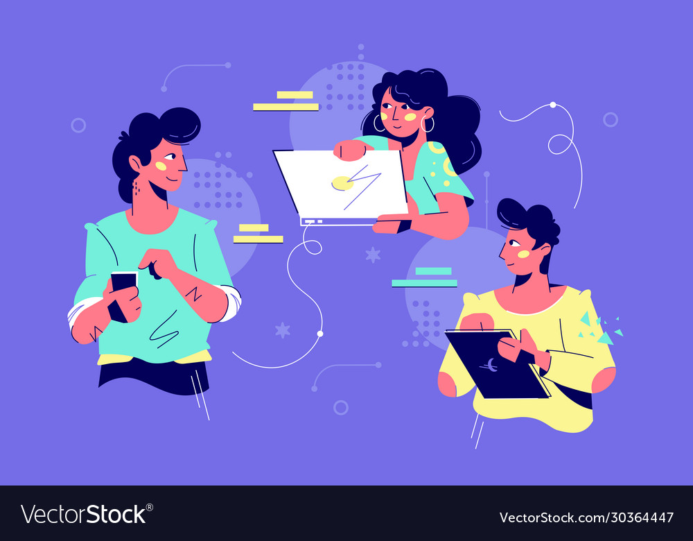 Friendly teamwork collaboration Royalty Free Vector Image