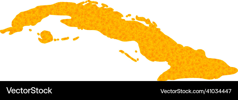 Golden map of cuba Royalty Free Vector Image - VectorStock