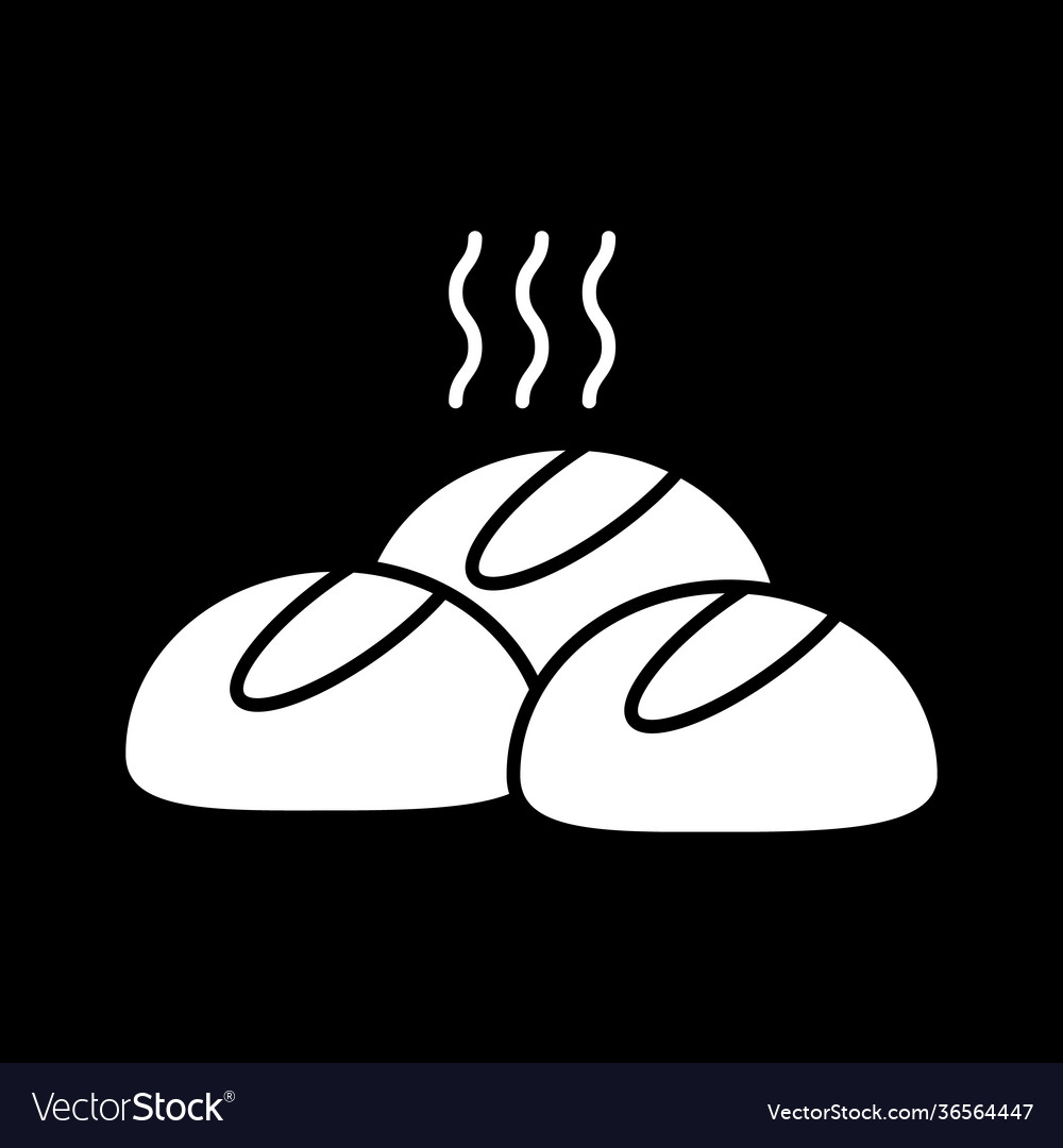 Hot Buns Dark Mode Glyph Icon Royalty Free Vector Image