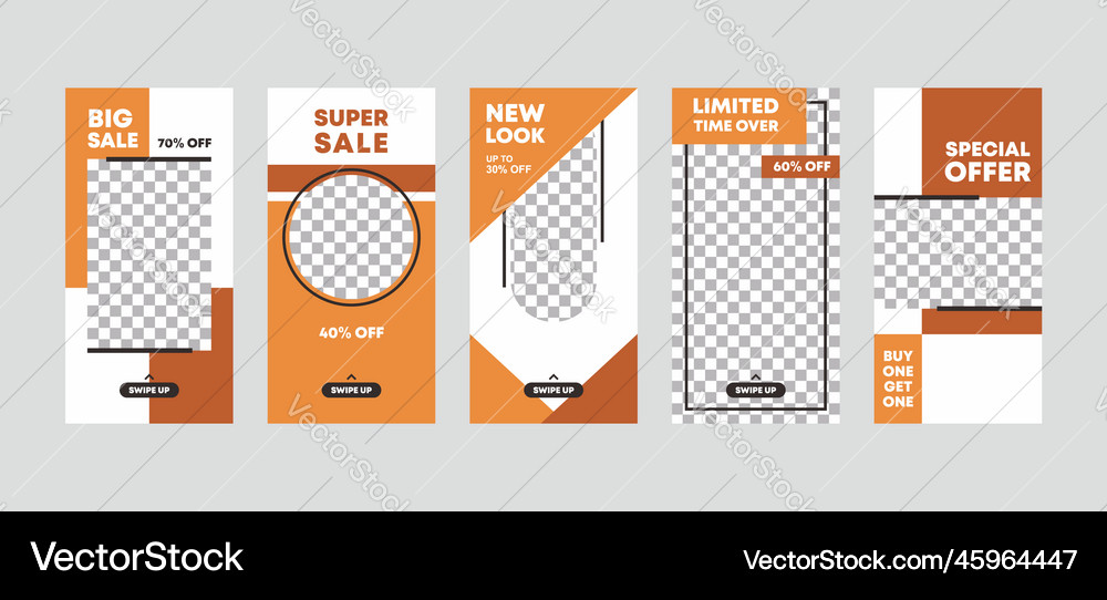 Ig stories design template set highlights story Vector Image