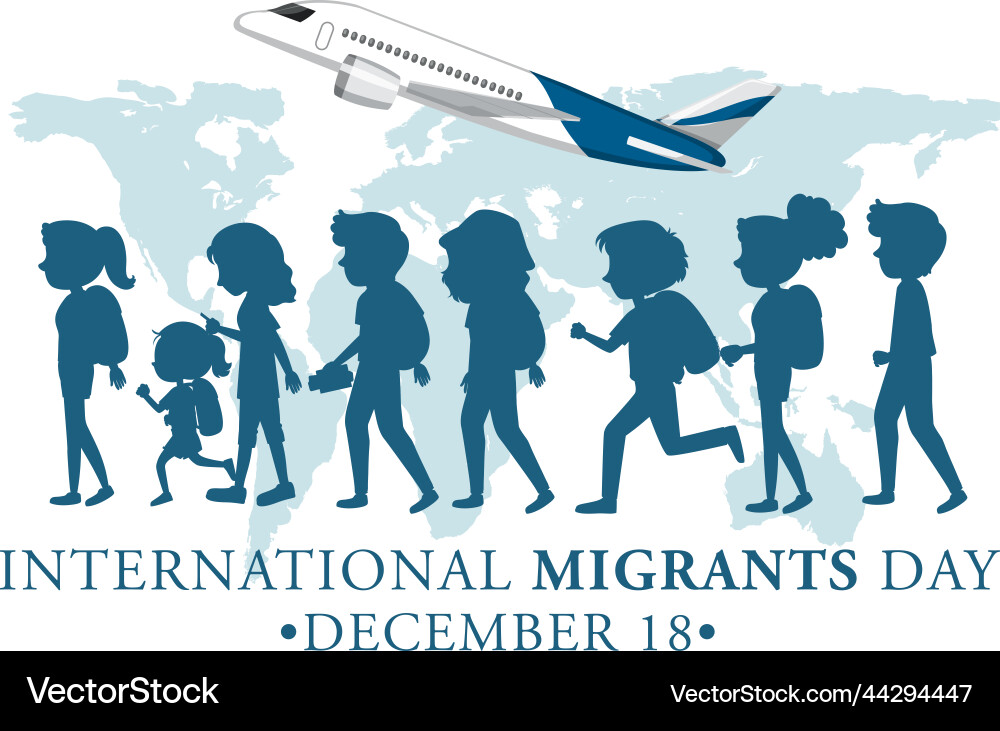 International migrants day banner design Vector Image