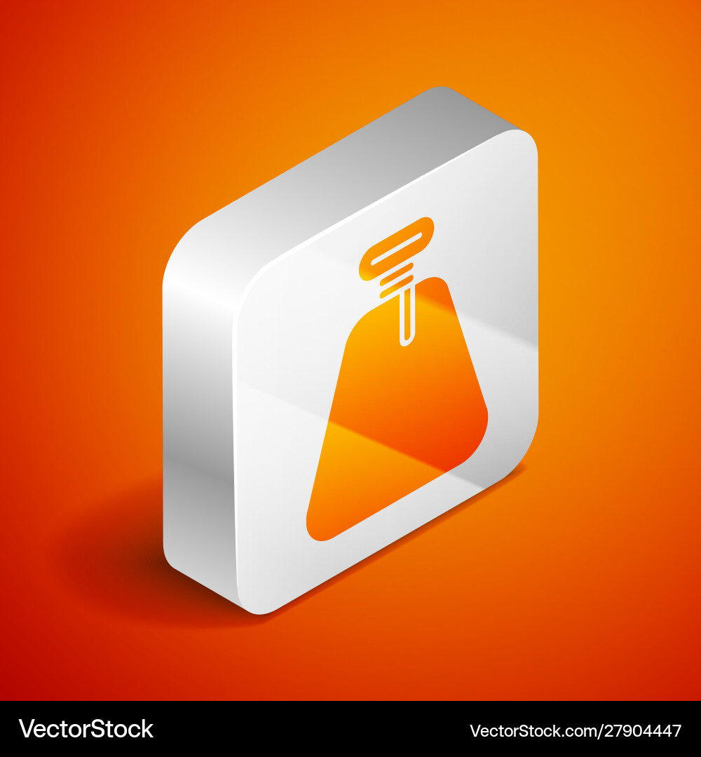 Isometric pirate sack icon isolated on orange Vector Image
