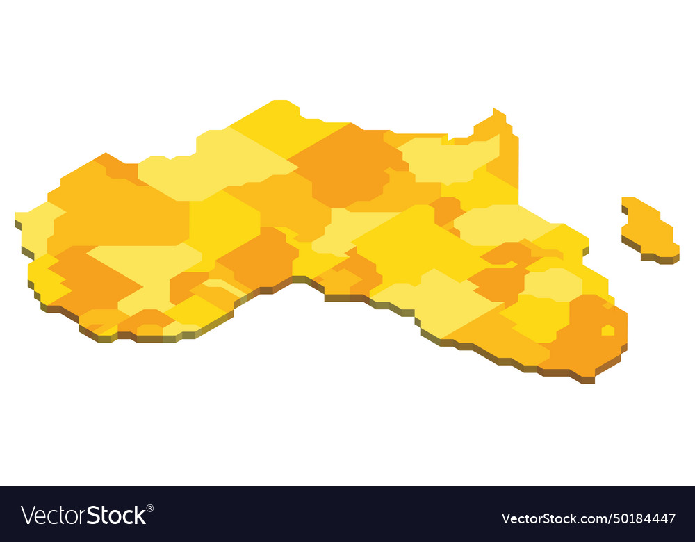 Isometric Political Map Of Africa Royalty Free Vector Image