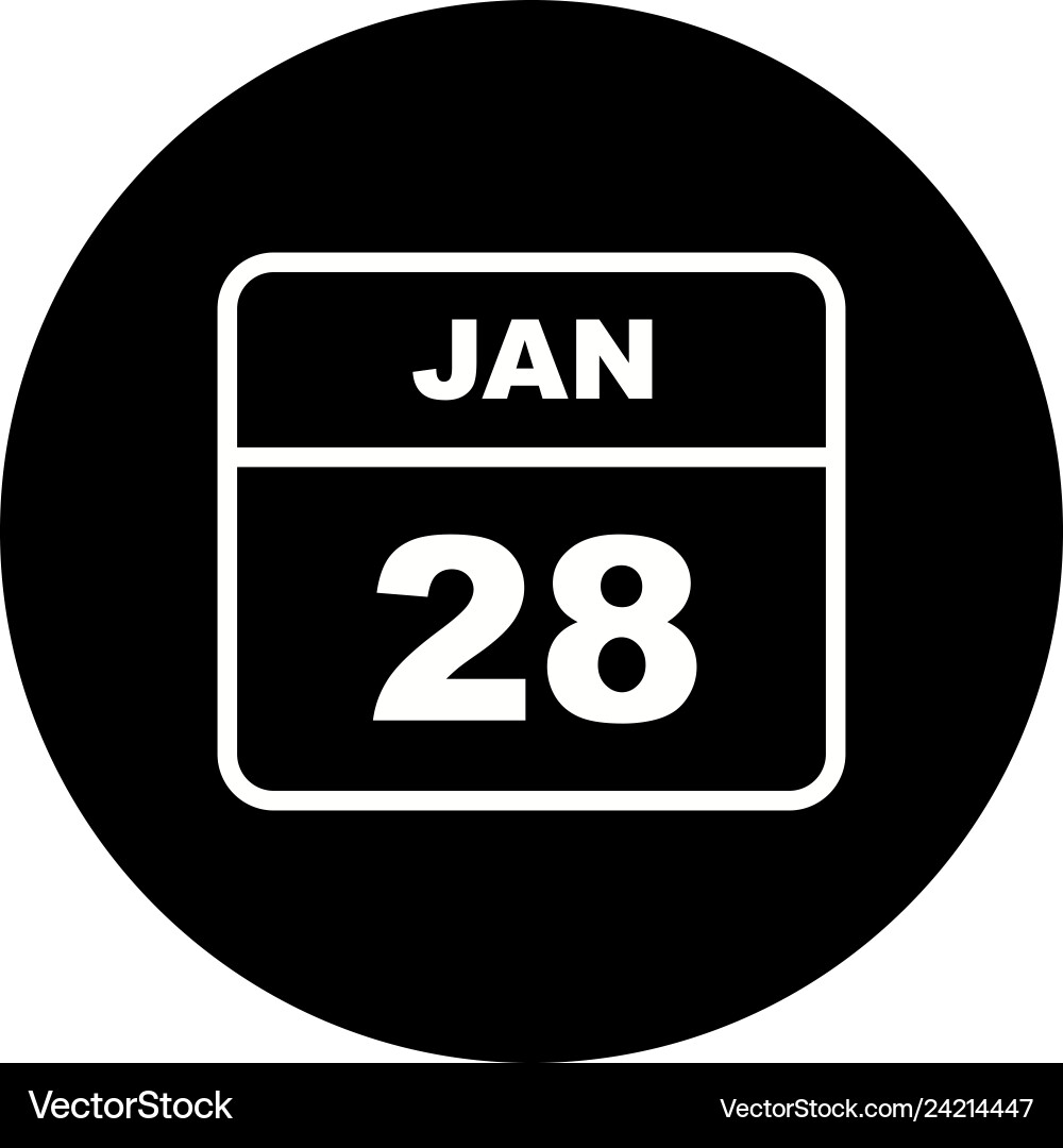 January 28th date on a single day calendar Vector Image