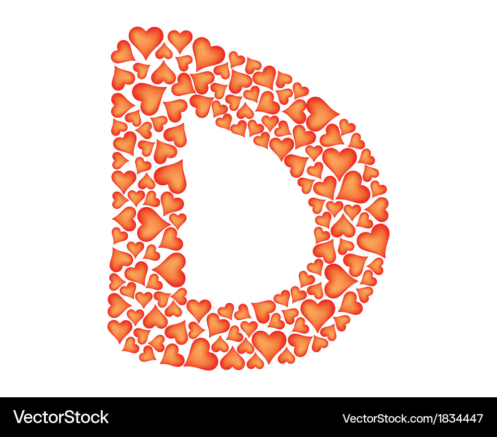 Letter d made of valentines Royalty Free Vector Image