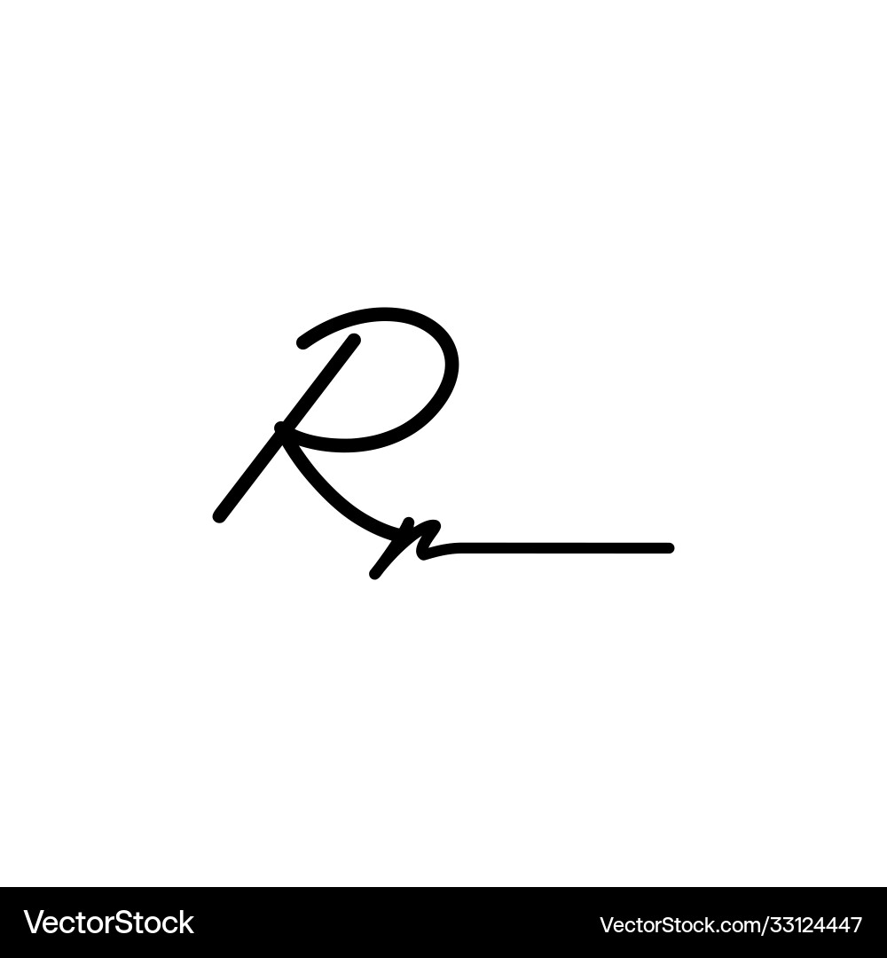 Letter rr signature logo template Royalty Free Vector Image