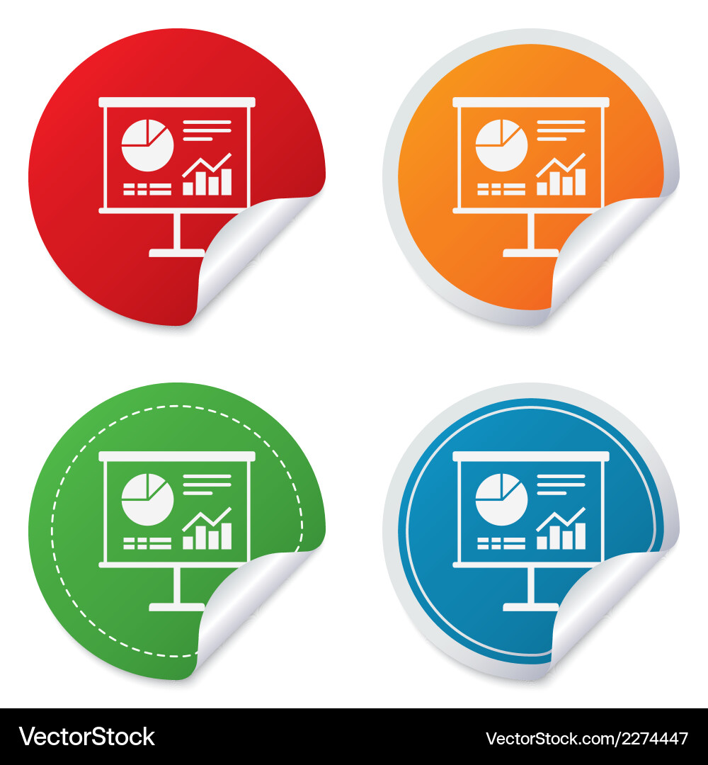 Presentation billboard sign icon diagram symbol Vector Image