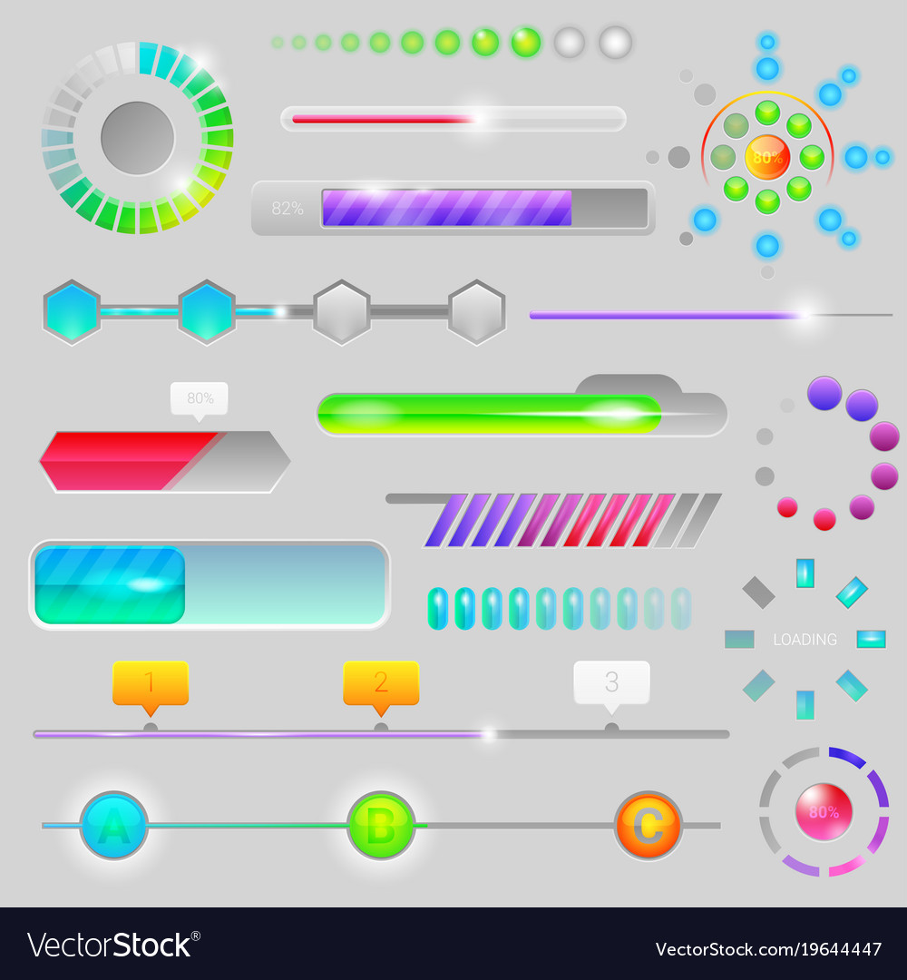 Progress bar progressive web interface for Vector Image