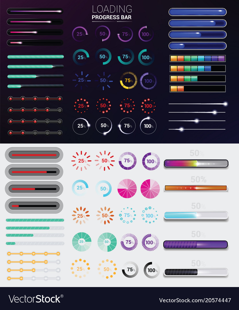 Progress bar progressive web interface to Vector Image