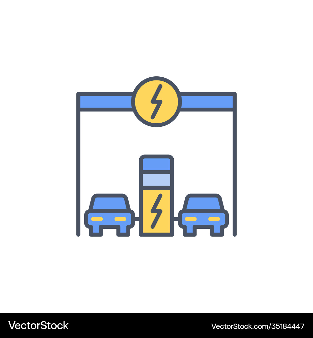 Public ev charging network concept colored Vector Image