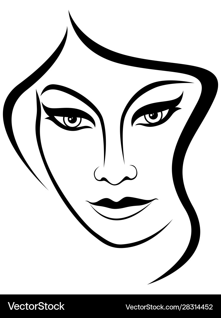 Abstract face attractive woman Royalty Free Vector Image