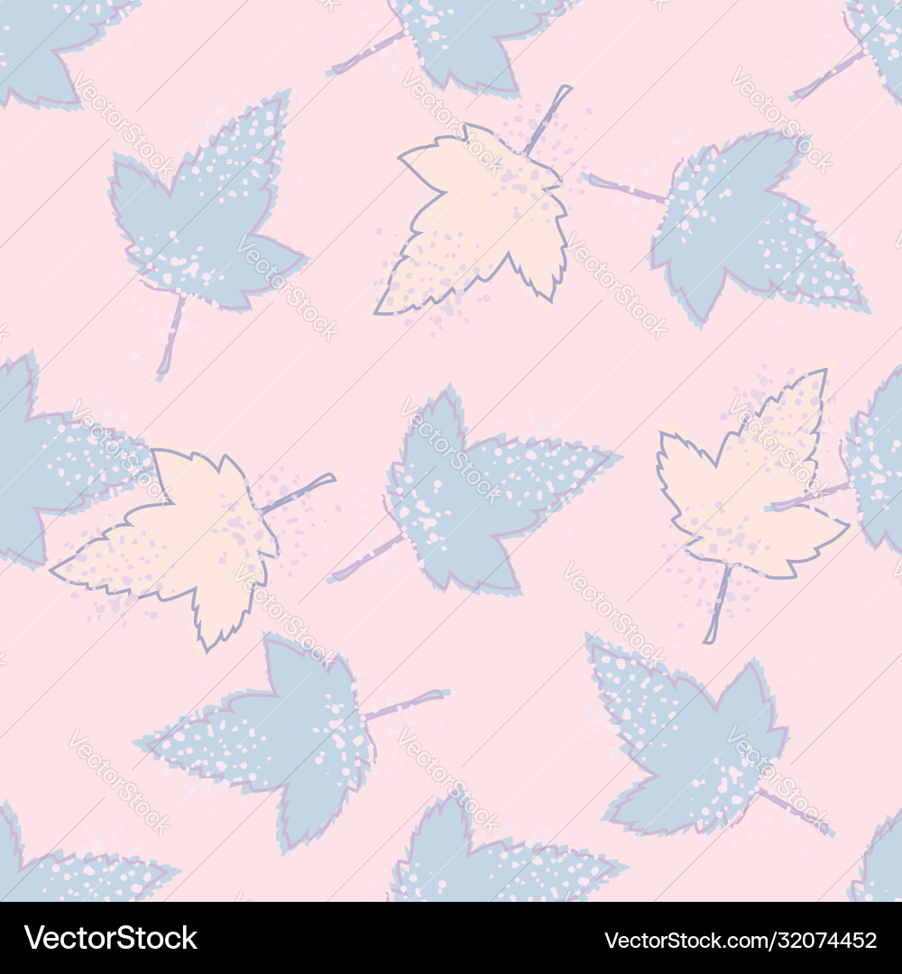 Abstract maple leaves seamless pattern on pink Vector Image