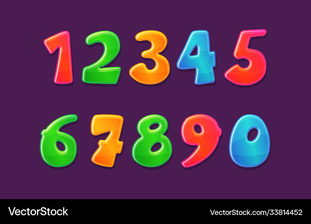 Childish colorful bubble numbers set design Vector Image