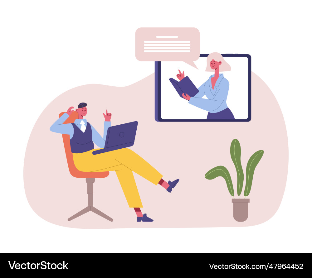 Distant business training business online webinar Vector Image