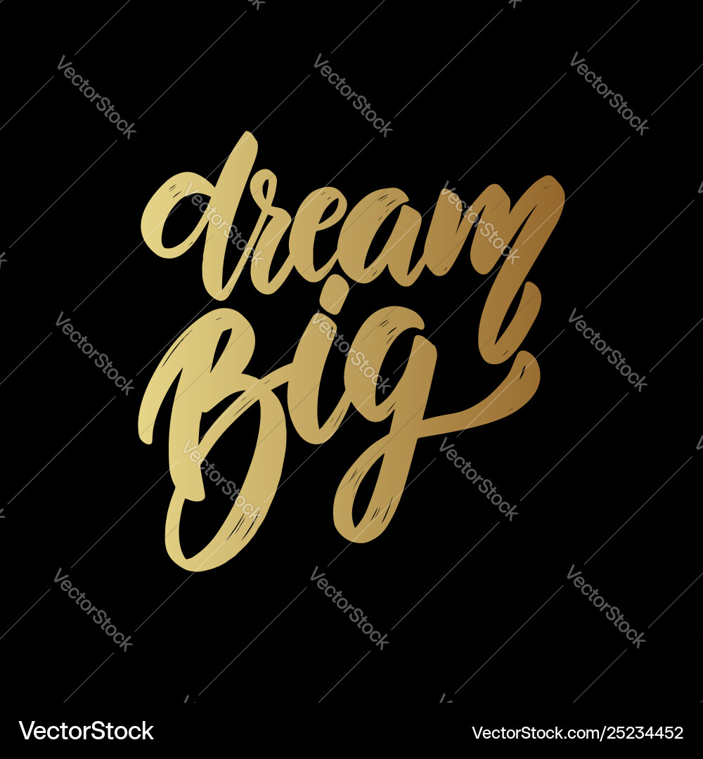 Dream big lettering motivation phrase for poster Vector Image