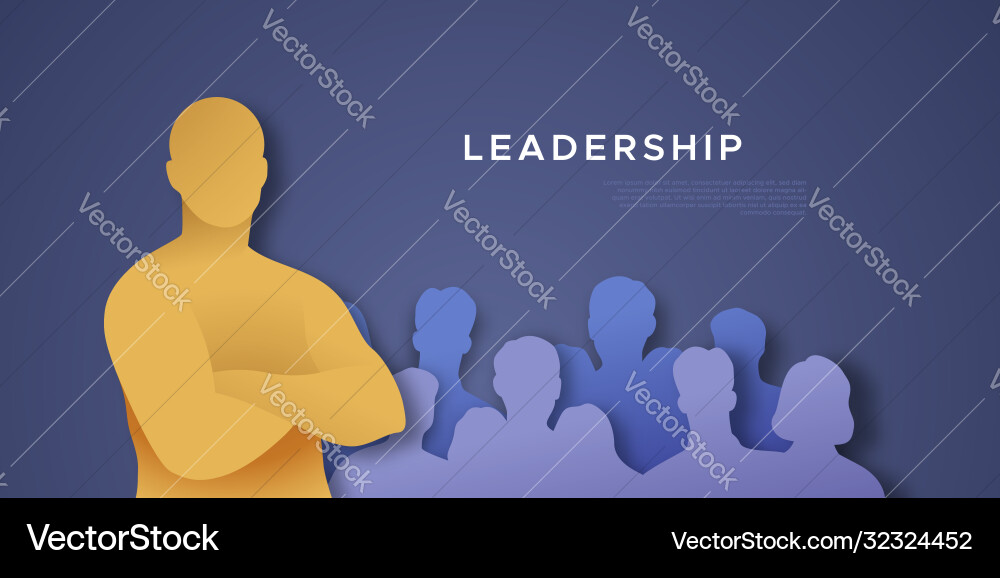 Leadership template man with arms crossed Vector Image