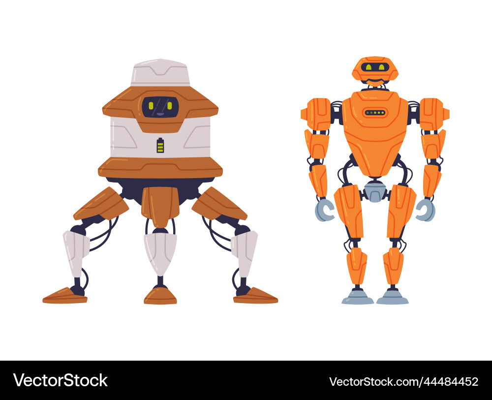 Metal robot machine with limbs for labor Vector Image
