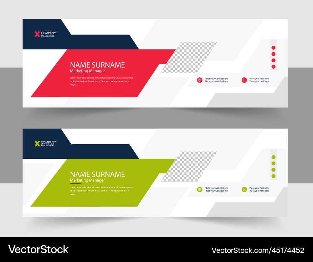Modern and minimalist email signature Royalty Free Vector