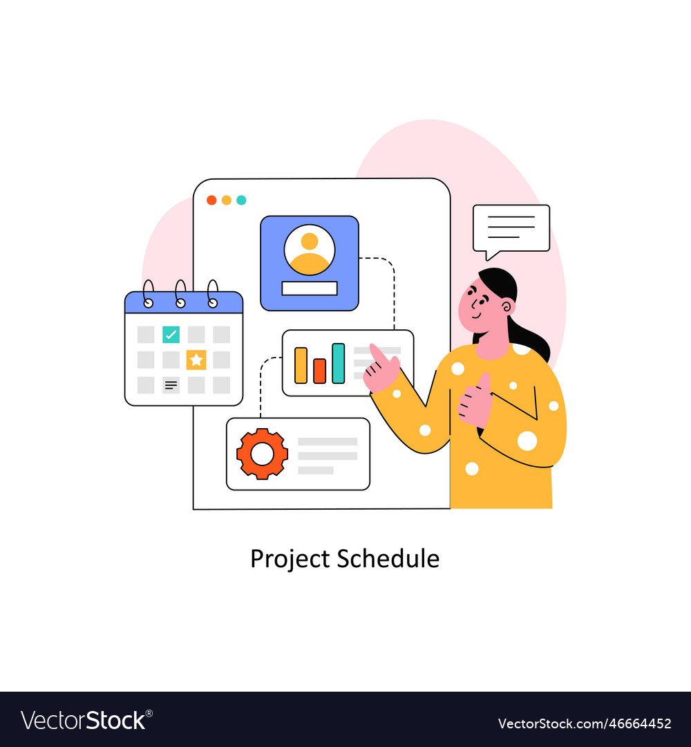 Project schedule flat style design Royalty Free Vector Image