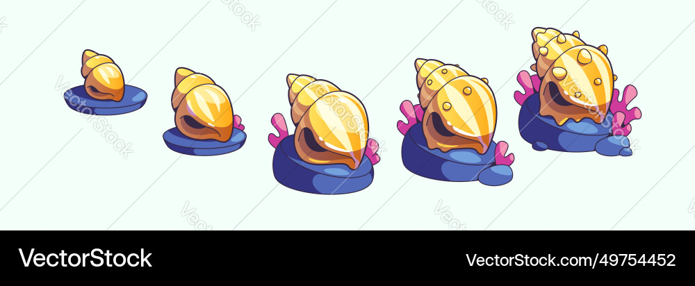 Sea shell and vessels game level rank ui design Vector Image