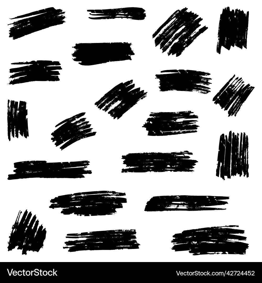 Set of hand drawn underline highlighter marker Vector Image