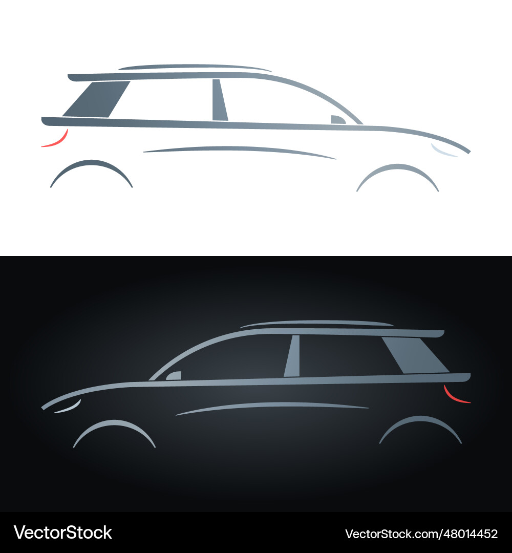 Silhouette of a hatchback concept car Royalty Free Vector