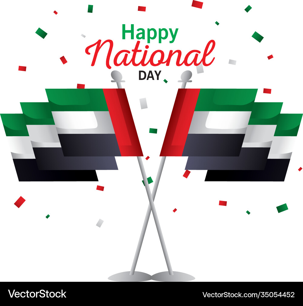 Uae national day with flag design Royalty Free Vector Image