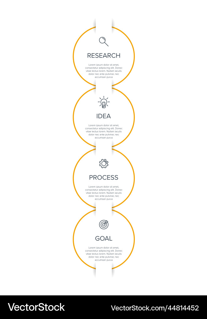 Vertical infographic design with icons and 4 Vector Image