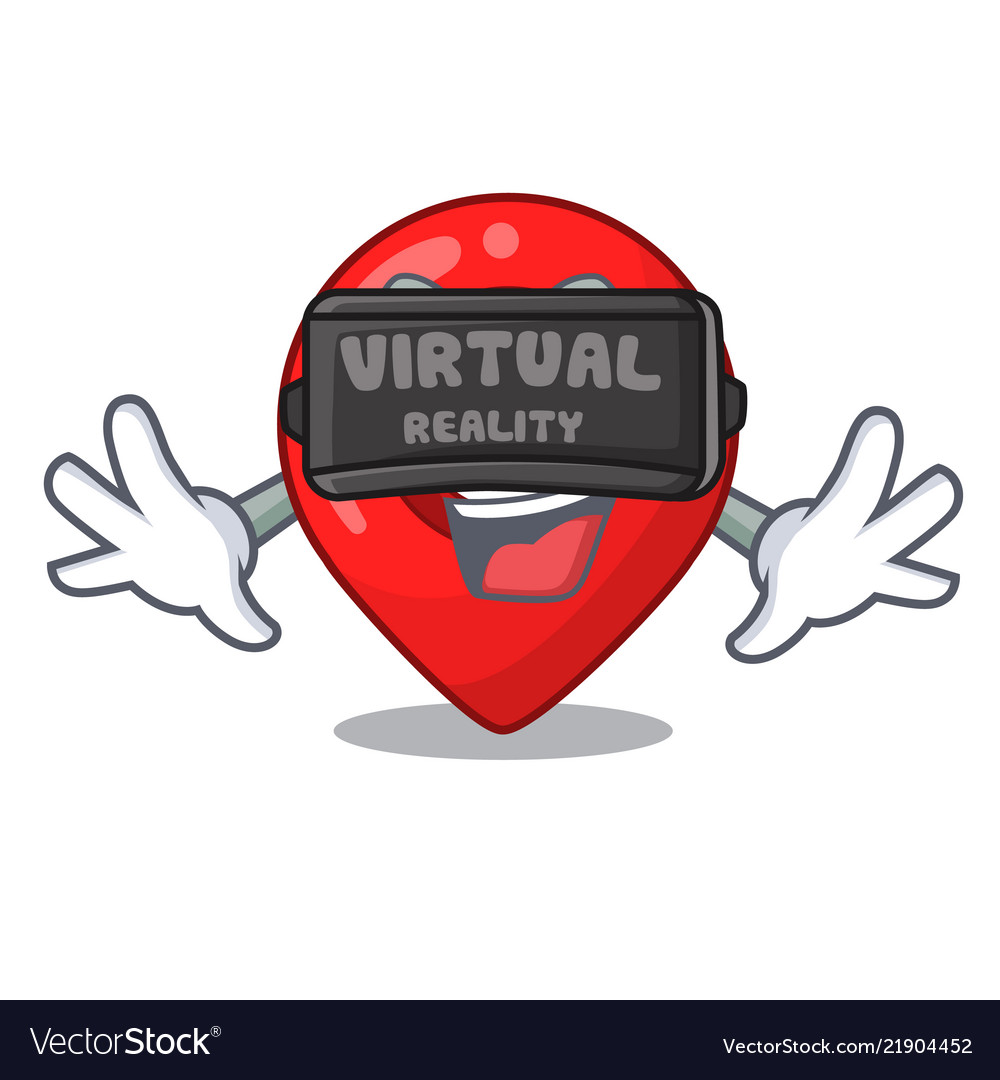 Virtual reality map pointer navigation pin mascot Vector Image