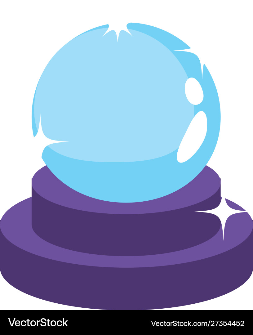 Witch crystal ball on white background Royalty Free Vector