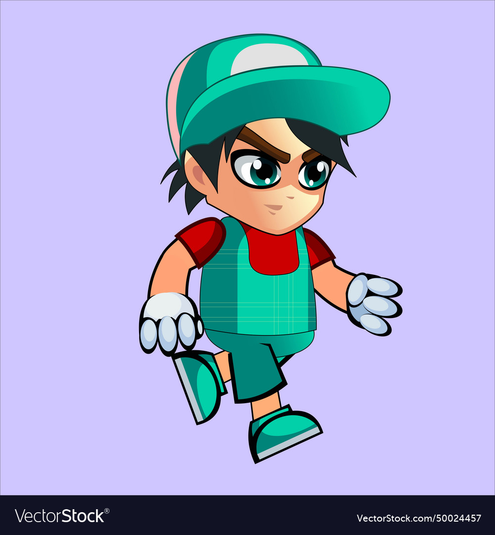 2d character run animation pose 2 Royalty Free Vector Image