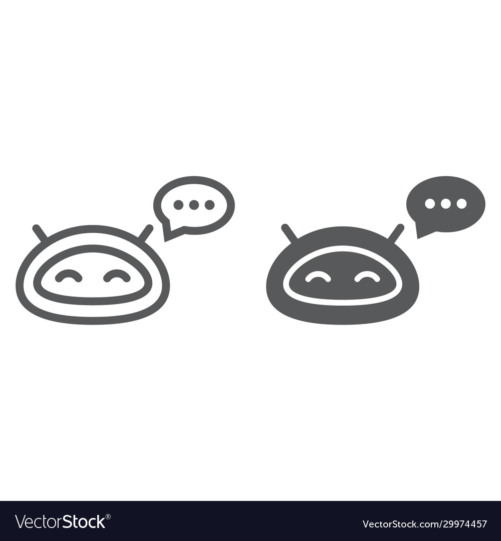 Chatbot line and glyph icon technology bot Vector Image
