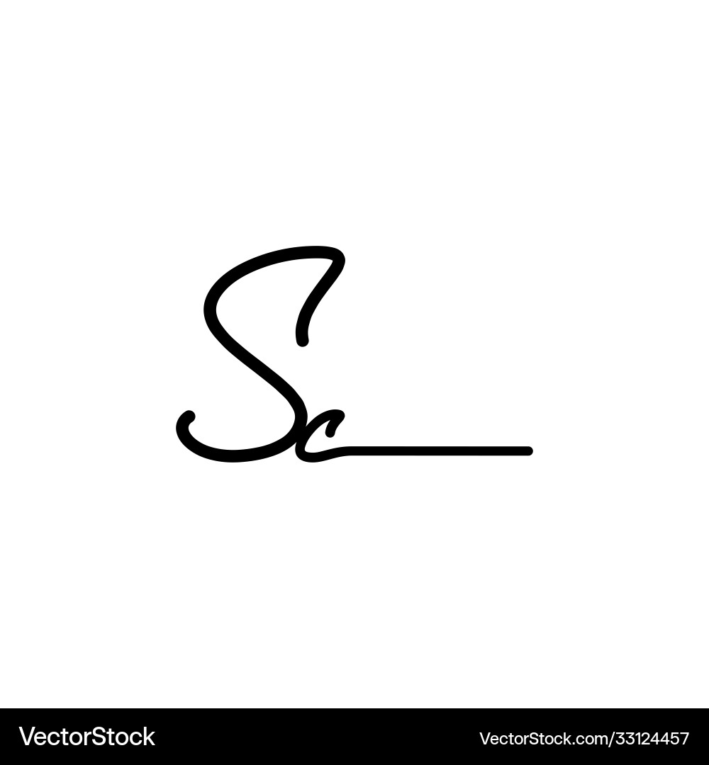 Letter sc signature logo template Royalty Free Vector Image