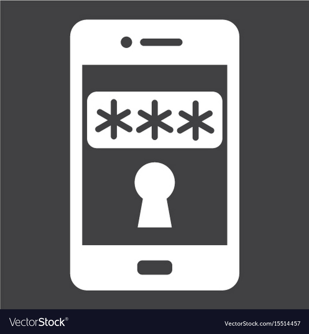 Mobile security solid icon smartphone Royalty Free Vector