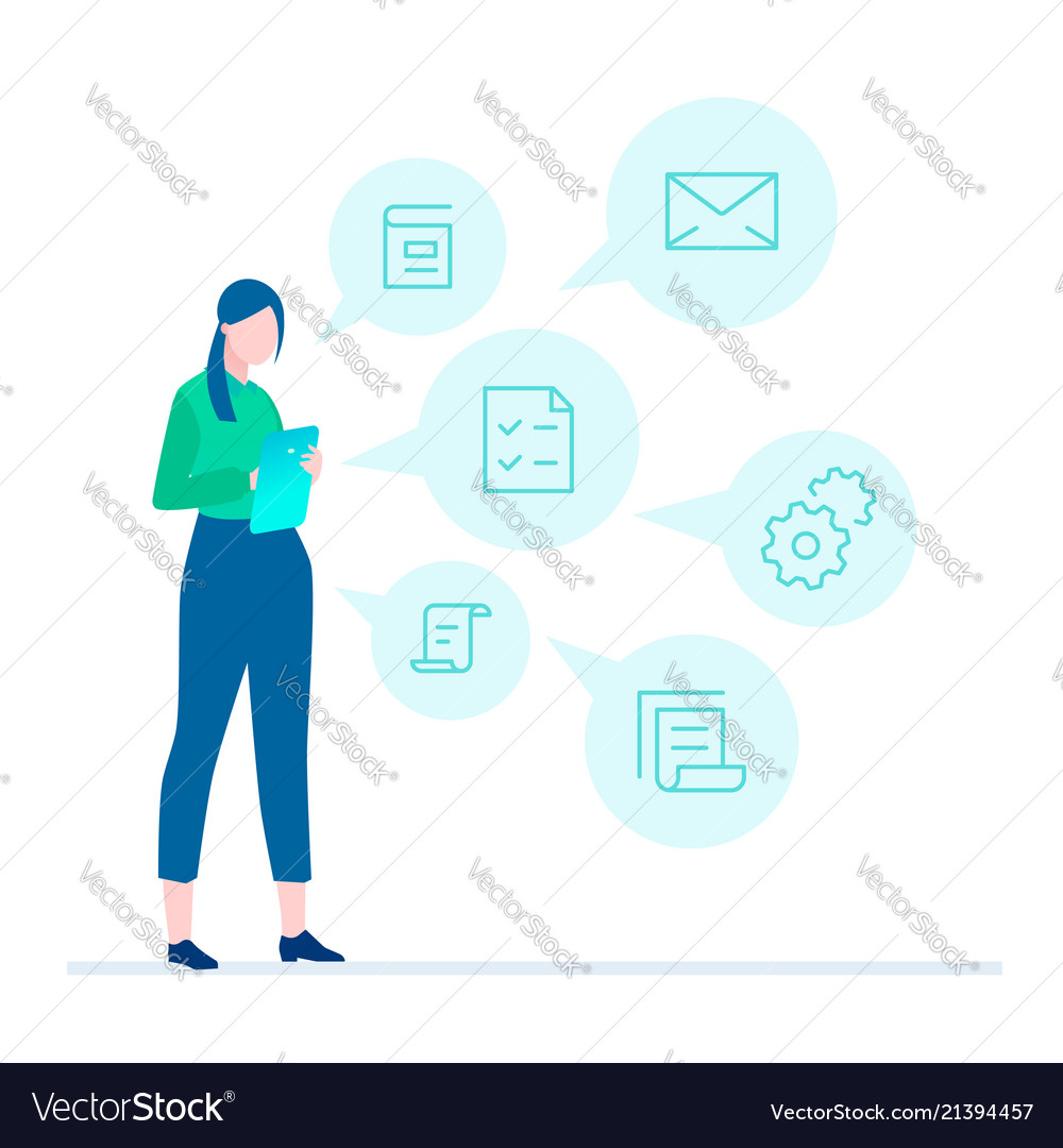 Multitasking - flat design style Royalty Free Vector Image