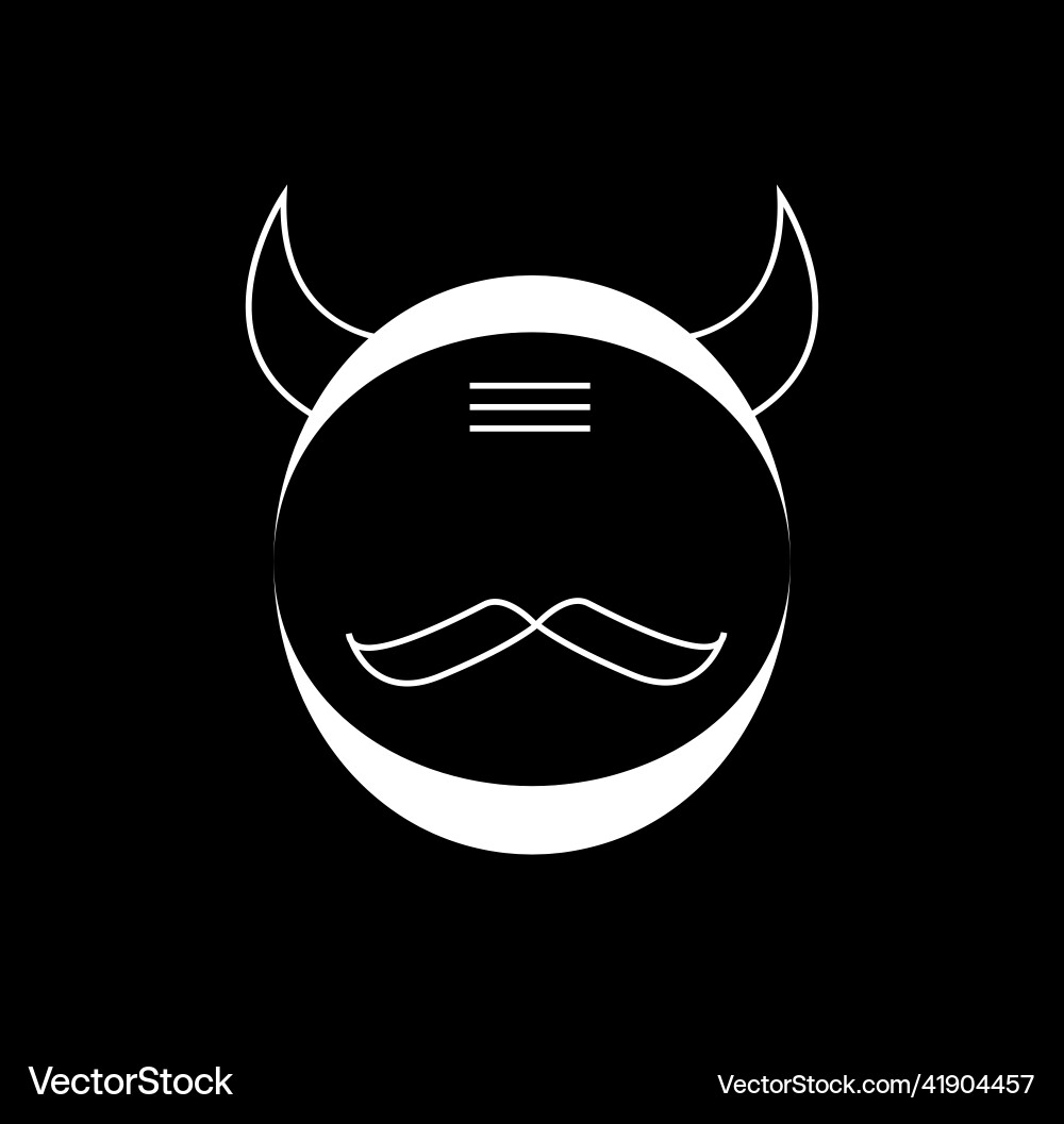 Ravan face icon face black and white Royalty Free Vector