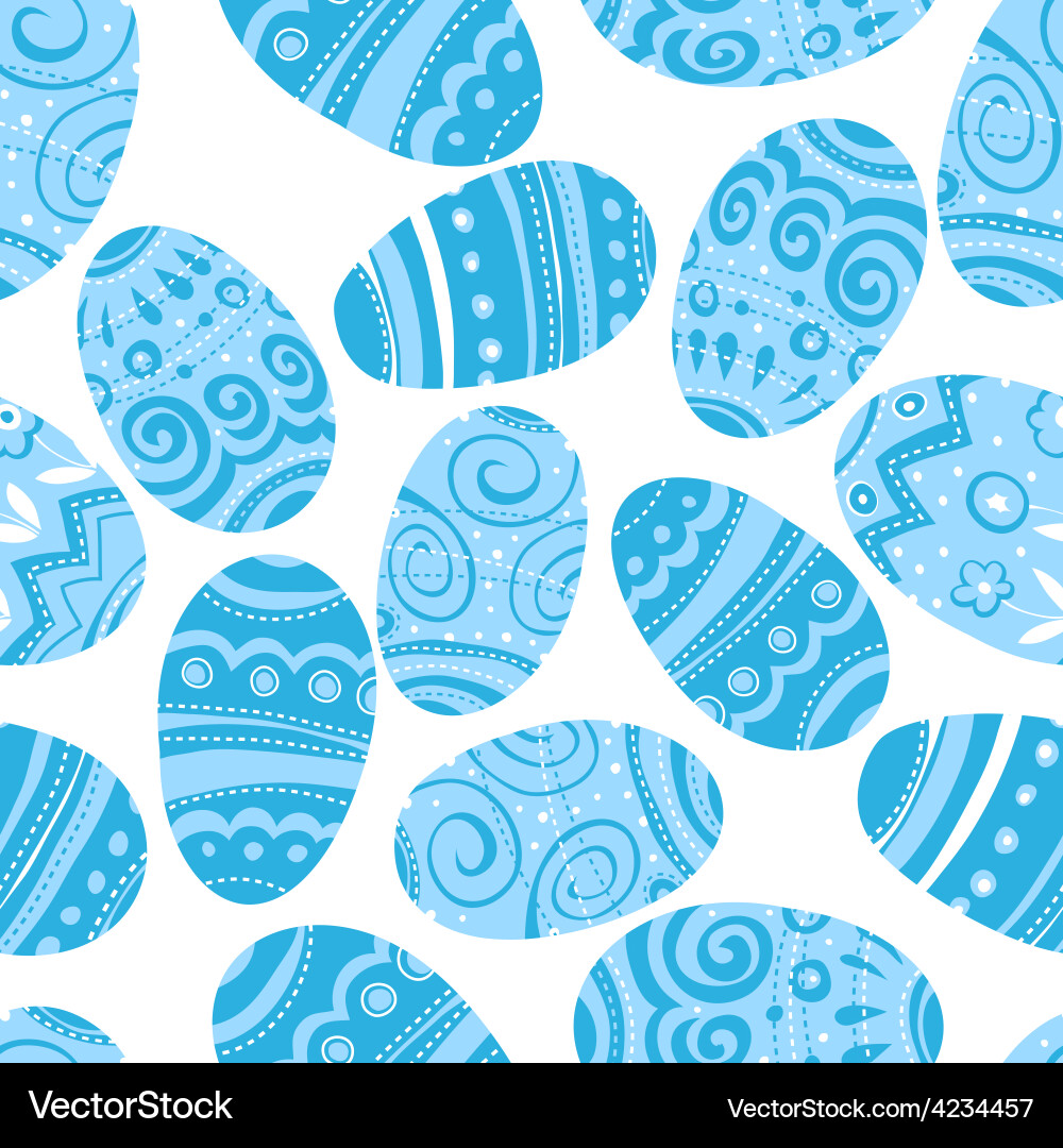 Seamless easter blue pattern Royalty Free Vector Image