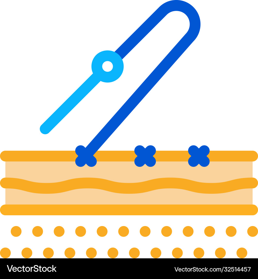 Stitching surgical incision icon outline Vector Image